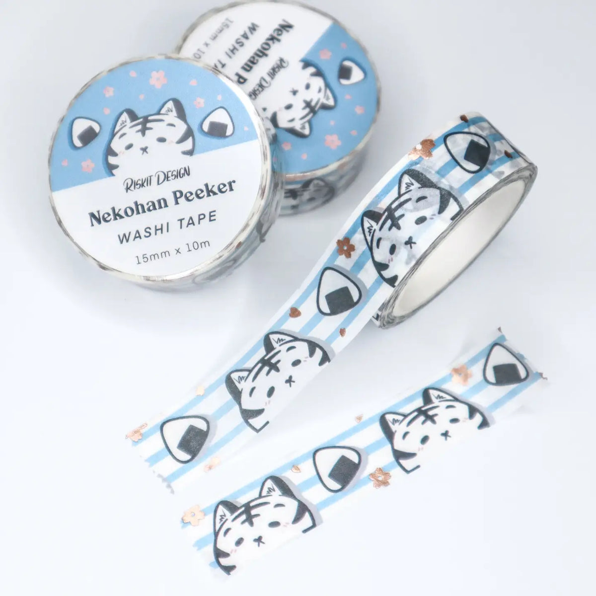 [Riskit Designs] Nekohan Peeker Foiled Washi Tape – lilakshop