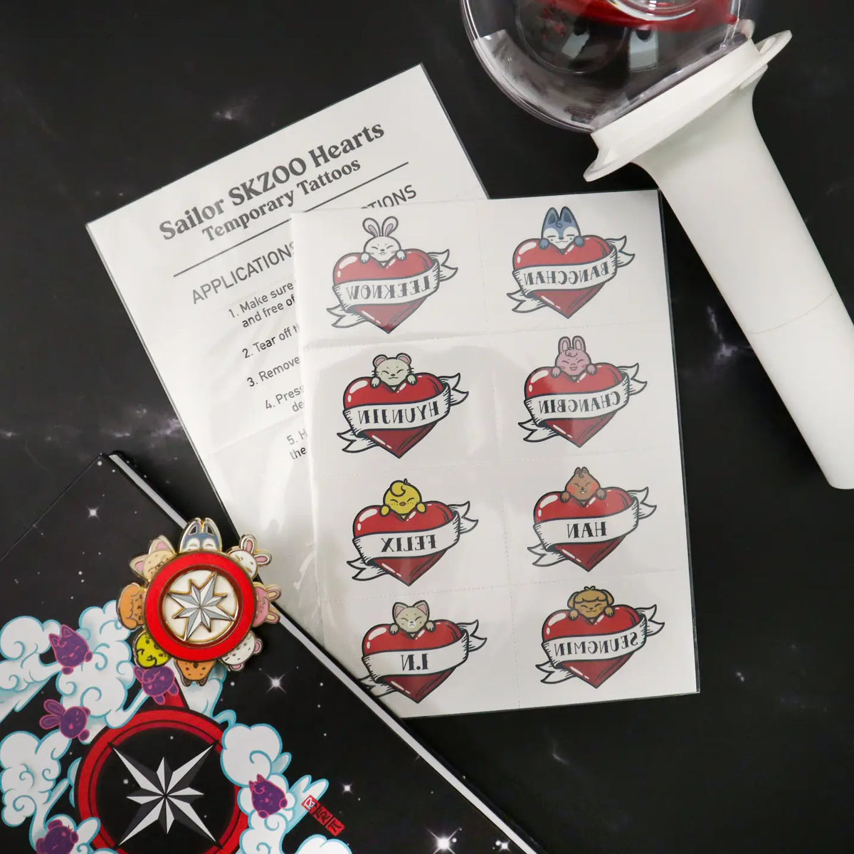 [Riskit Designs] Stray Kids Sailor Heart Body Deco Temporary Tattoos ...