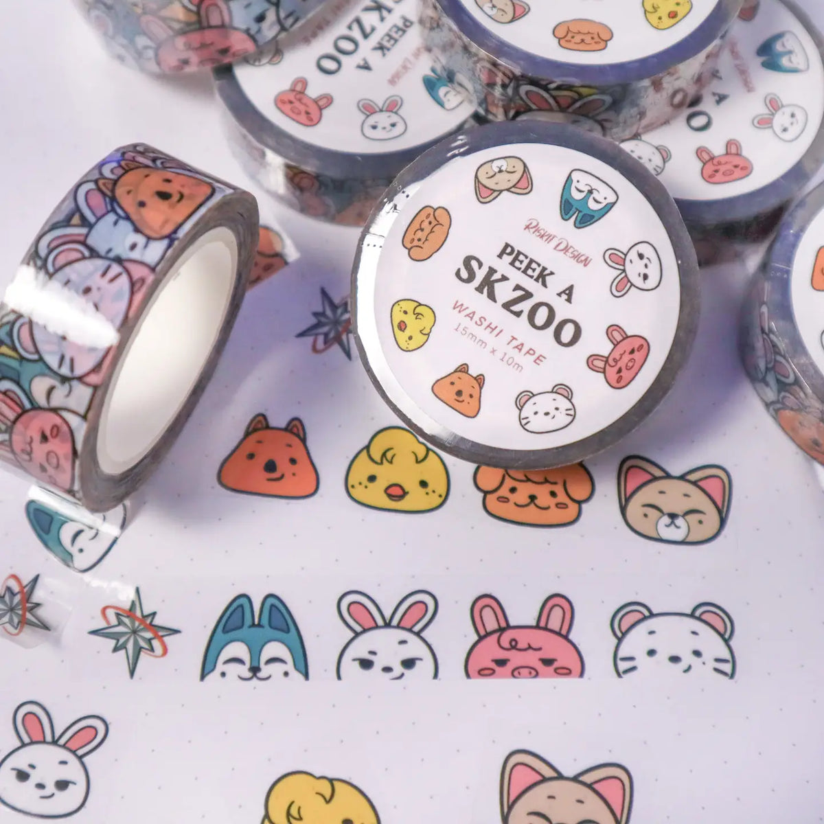 [Riskit Designs] Stray Kids Peek -A-Skzoo Clear Decorative Tape – lilakshop